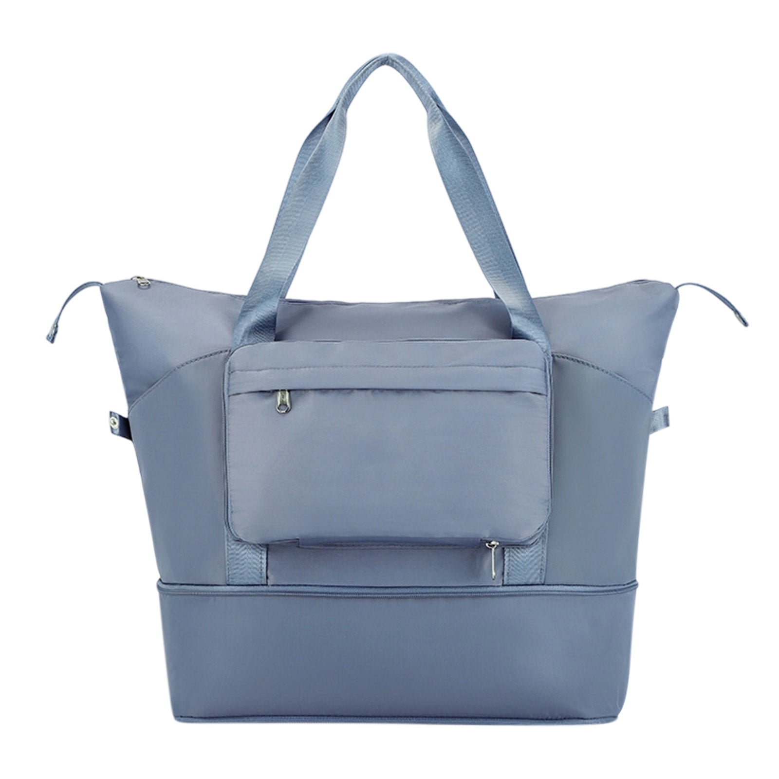 Blue Expandable Foldable Travel Bag With Wet Dry Separation For Hand ...