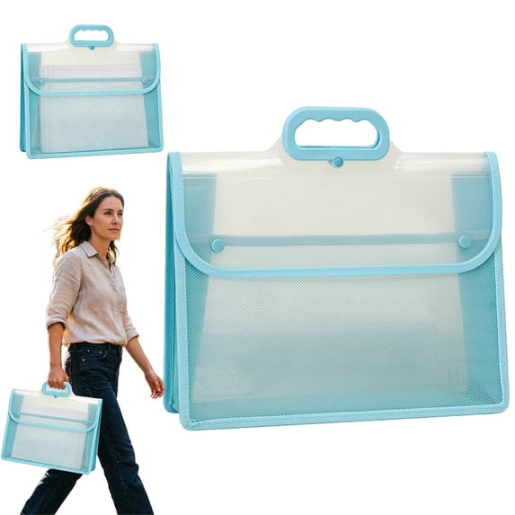 Blue Expanding File Folder A4 Waterproof Accordion Document Organizer ...