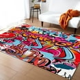 Blue Explosion Punk Graffiti Rugs for Bedroom Home Carpet Living Room ...