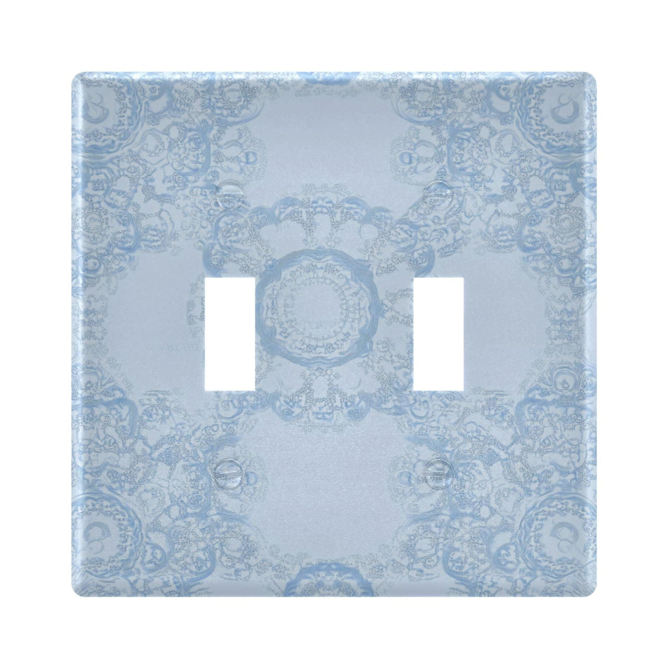 Blue Exquisite Circular Pattern Decorative Light Switch Plates Switch ...
