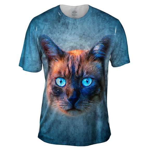 Blue Eyed Cat Face Mens T-Shirt All Over Print - Walmart.com
