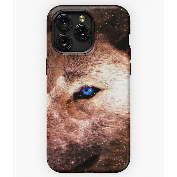 Blue Eyed Galaxy Wolf Cosmic Animal G5562 Phone Case for iPhone17 16 15 ...