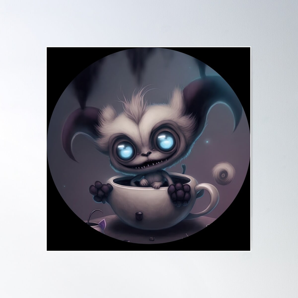 Blue Eyed Monster Poster Wall Art, Modern Wall Decor For Living Room ...