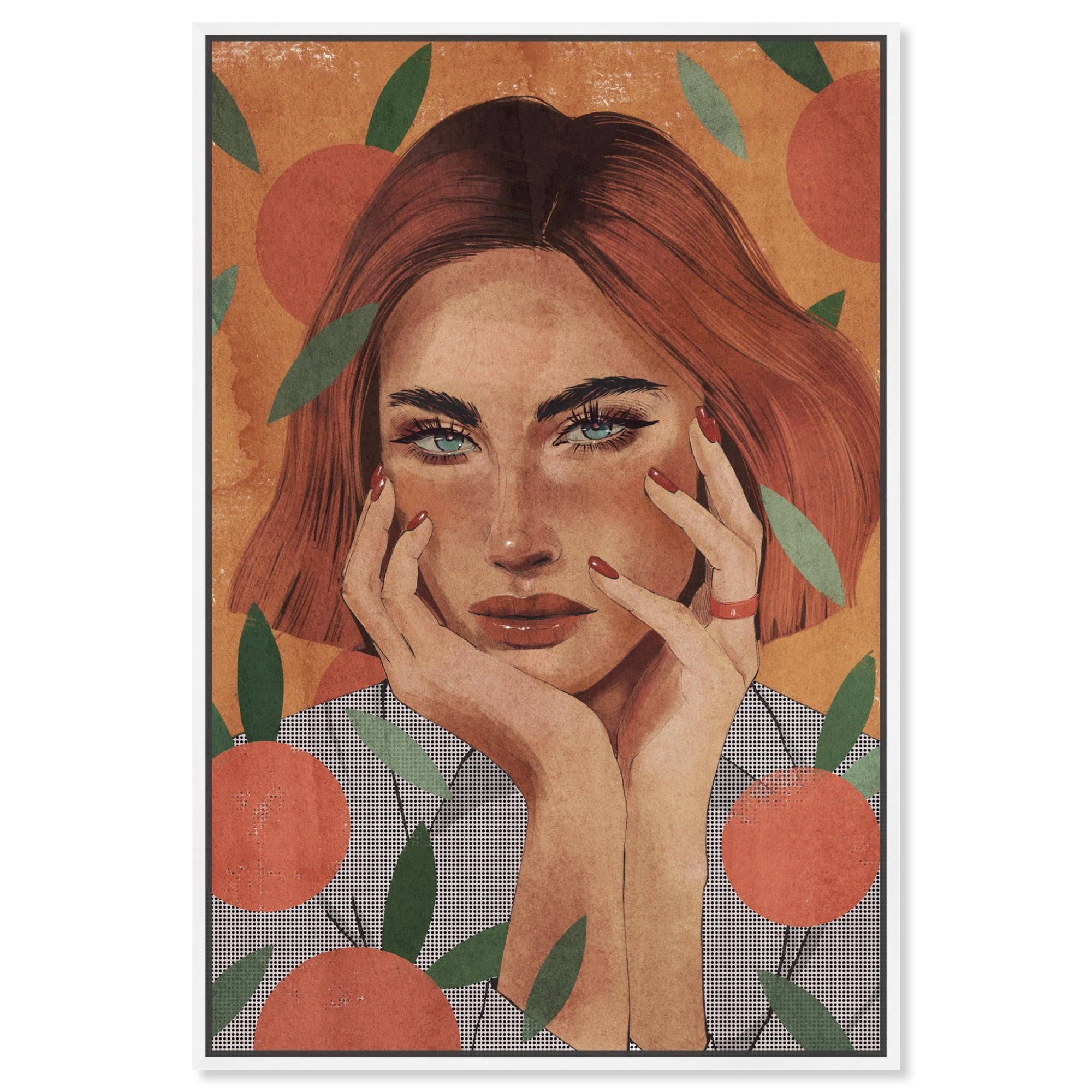 Blue Eyes Canvas Modern Boho Portrait Wall Art by Art Remedy, White ...