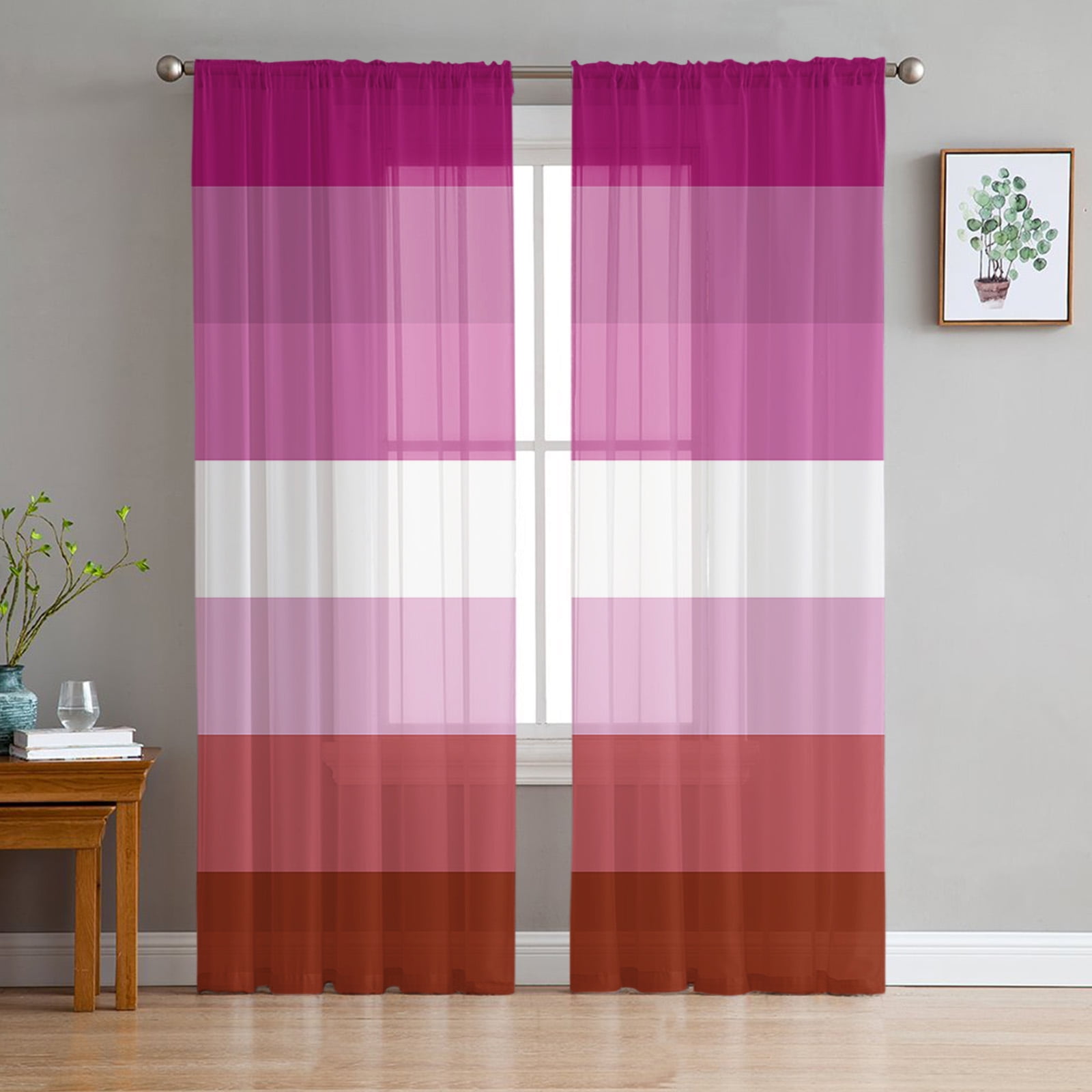 Blue Eyes Eyelashes Woman White Sheer Curtains for Living Room Bedroom ...