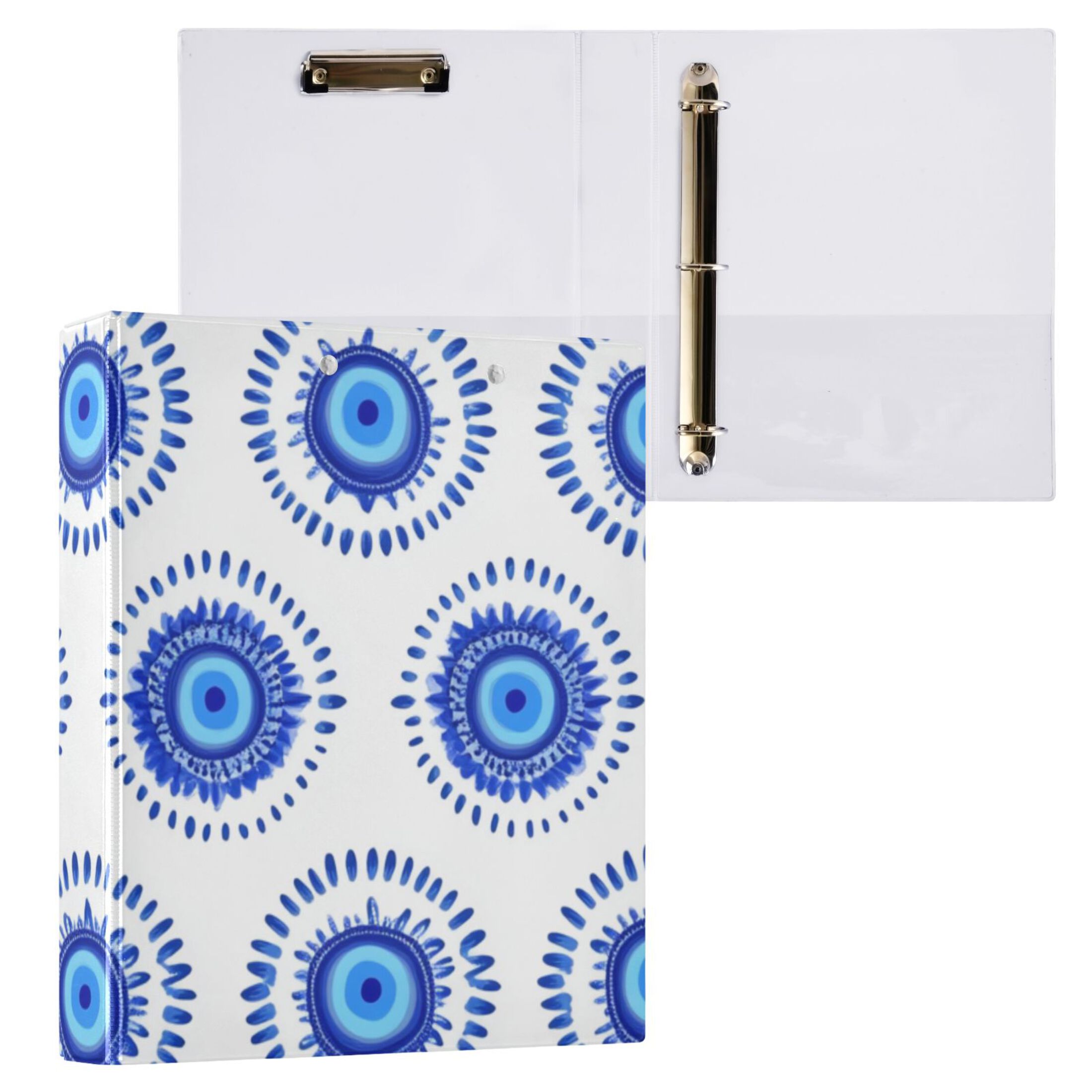 Blue Eyes Round Ring Binder 3 Rings 1.5" Capacity File Storage for A4 ...