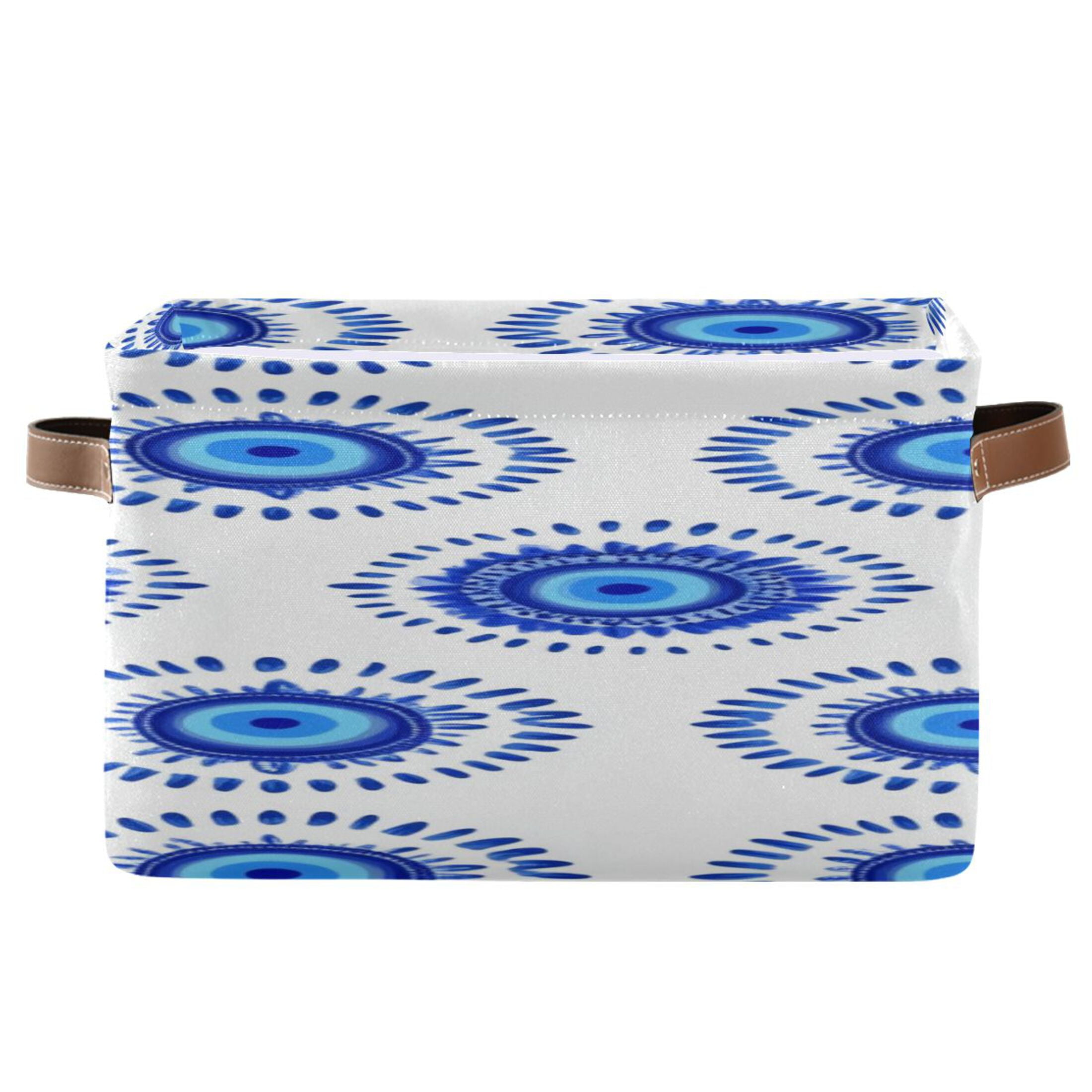 Blue Eyes Square Storage Bins with Handles Collapsible Containing Box 1 ...