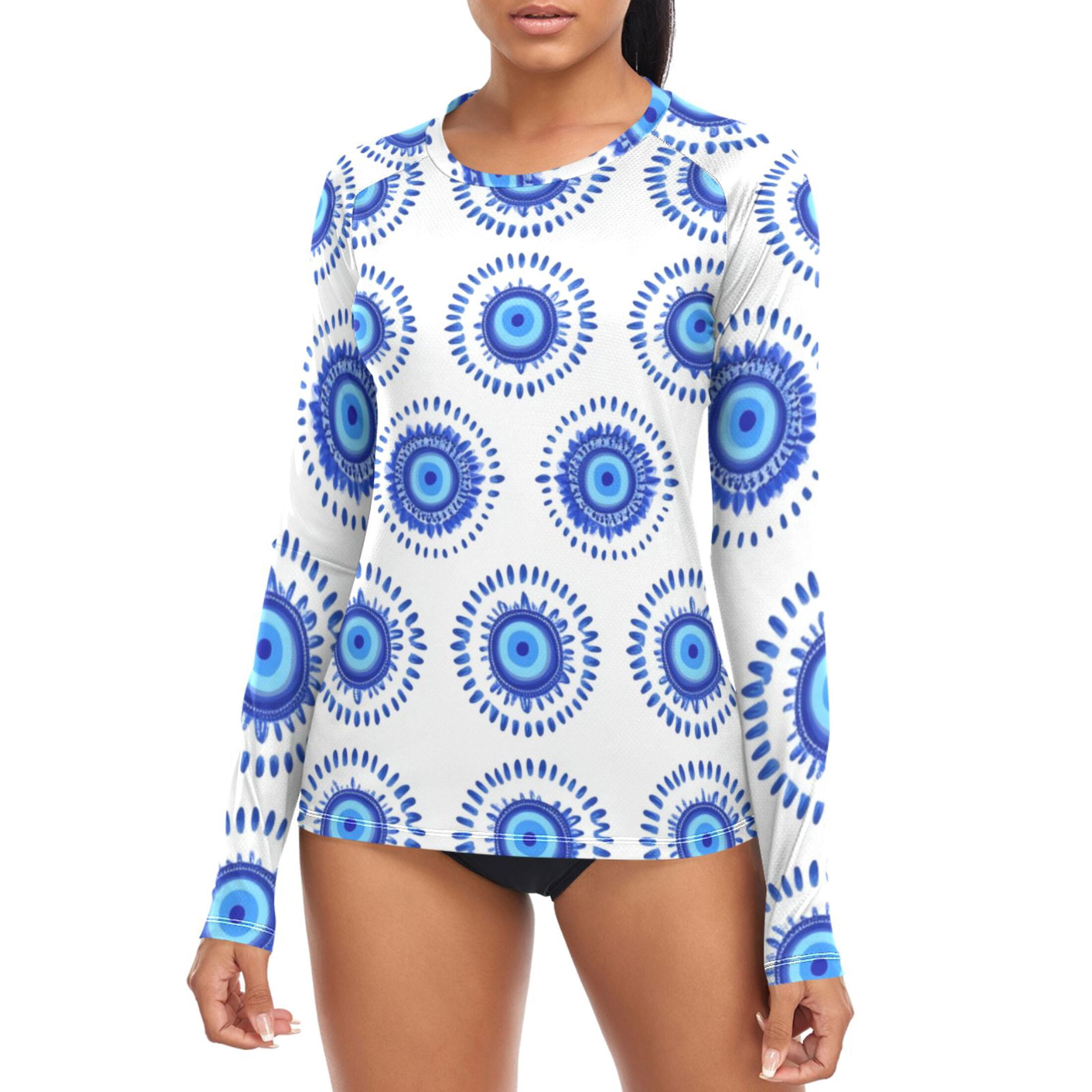 Blue Eyes Women's Rash Guard Shirts UPF 50+ Sun Protection Clothing ...