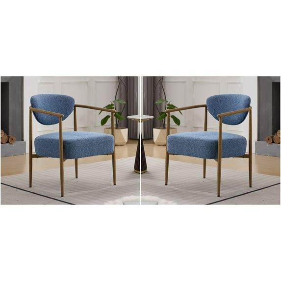 Blue Fabric Dining Room Chair, Living Room Chair, Bedroom Chair, Set of ...