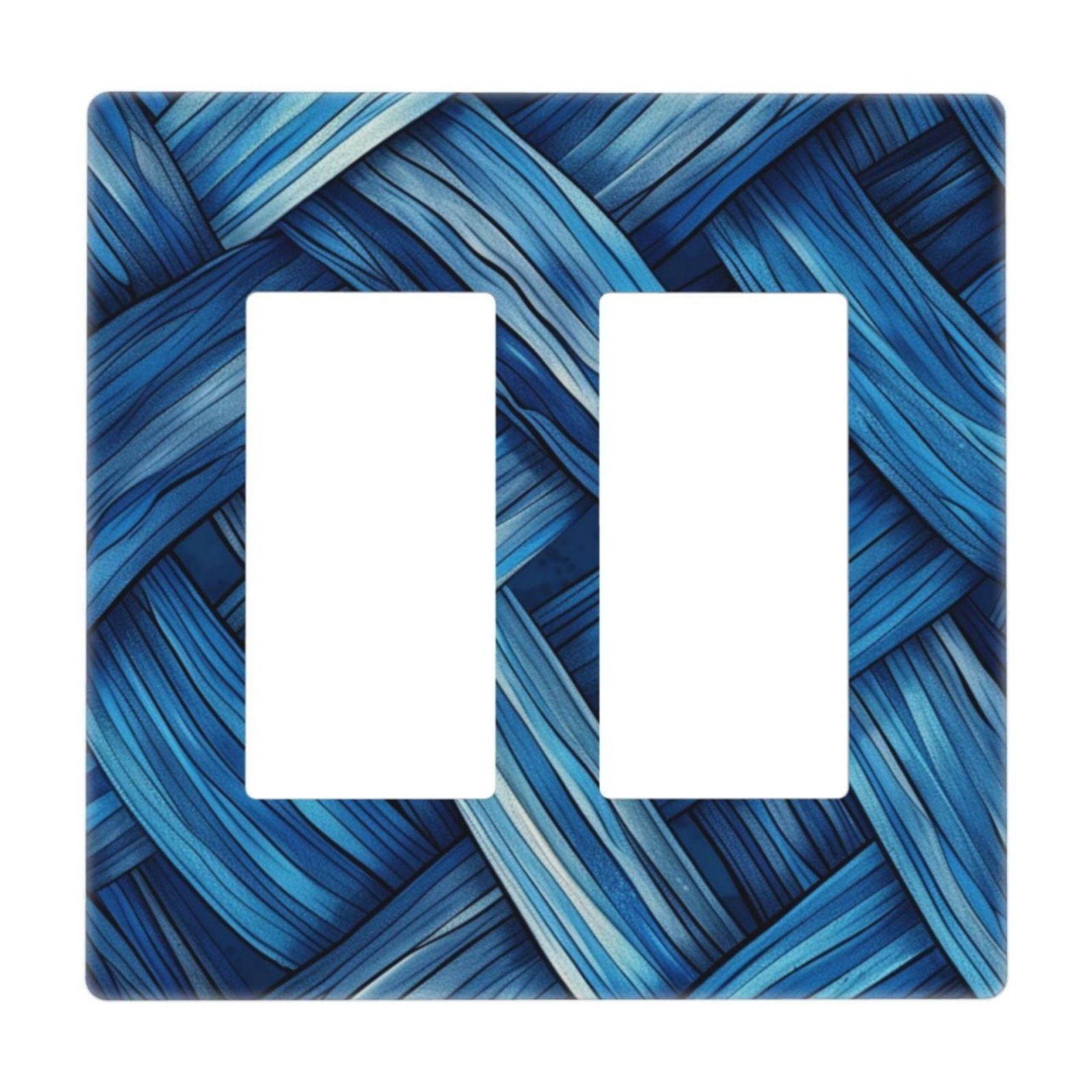 Blue Fabric Mix Drawing Style Light Switch Cover Decorative Switch ...