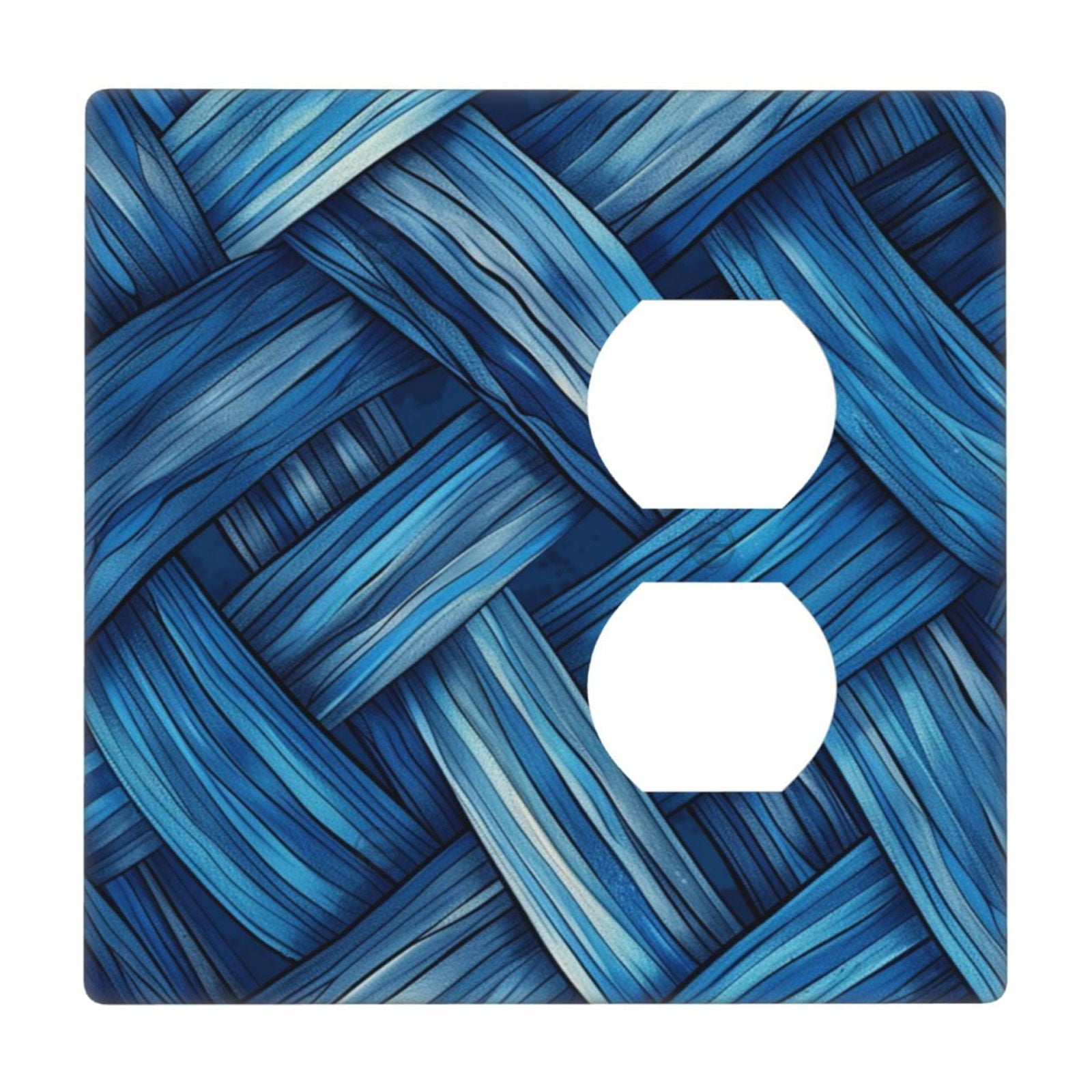 Blue Fabric Mix Drawing Style Light Switch Cover Decorative Switch ...