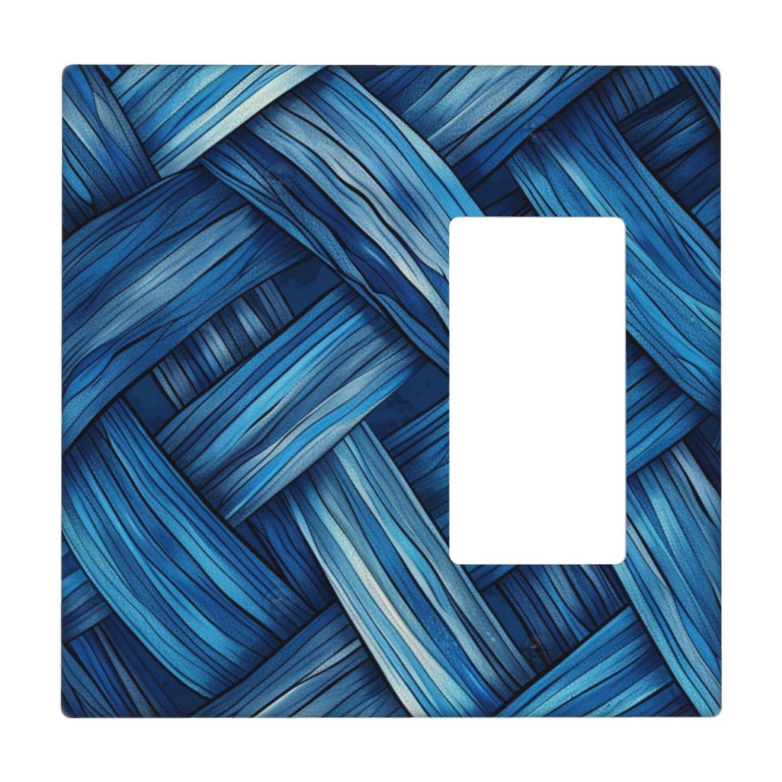 Blue Fabric Mix Drawing Style Light Switch Cover Decorative Switch ...