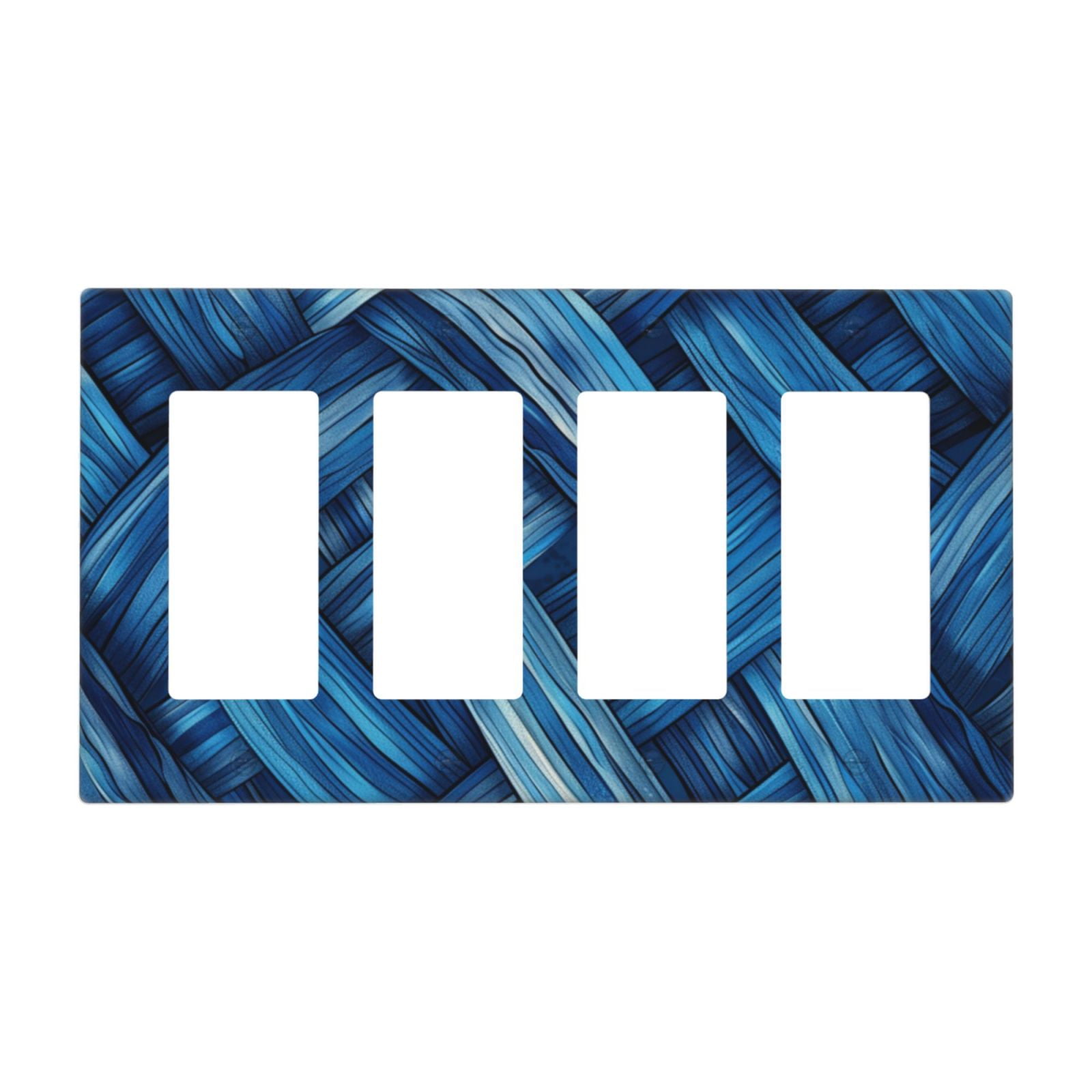 Blue Fabric Mix Drawing Style Light Switch Cover Decorative Switch ...