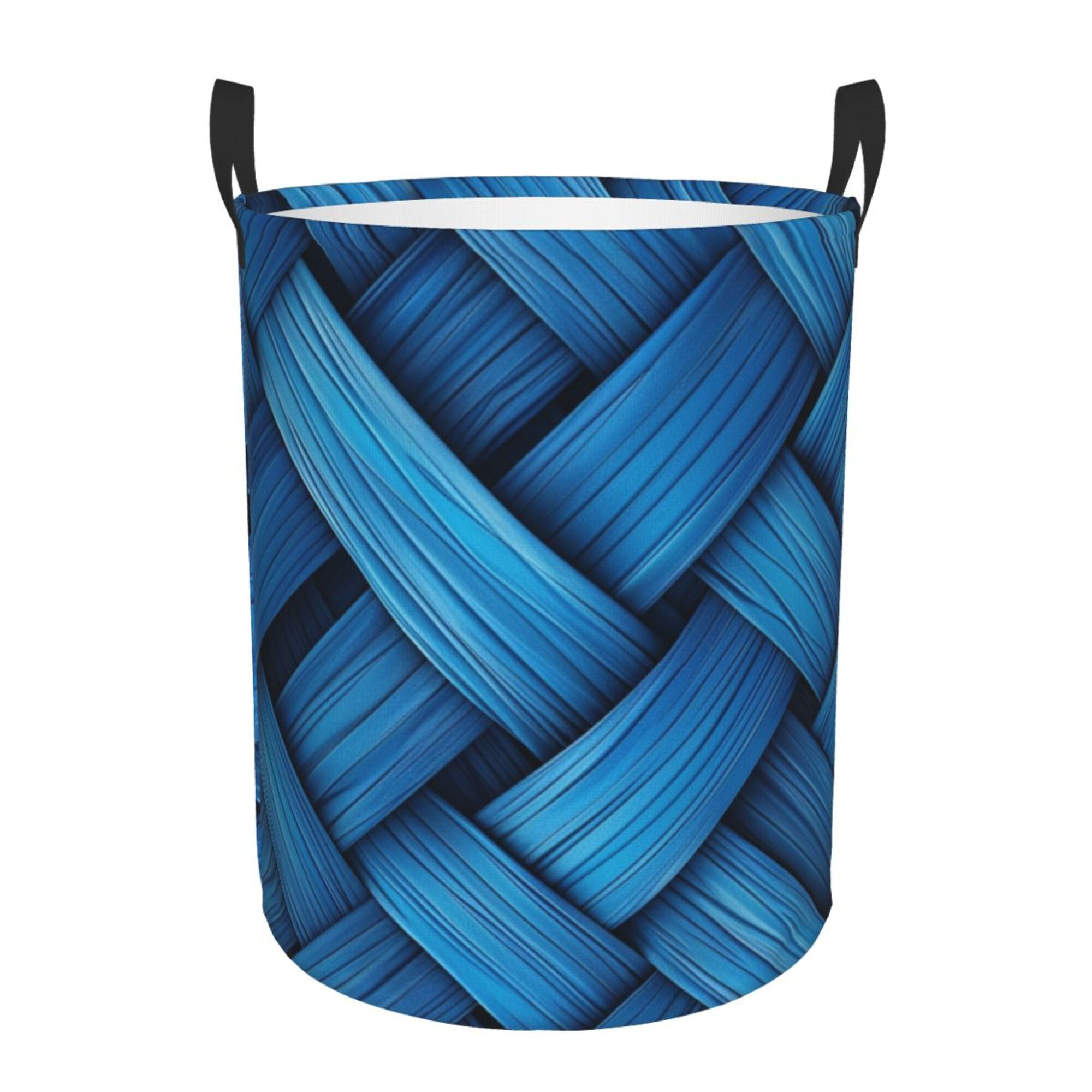 Blue Fabric Mix Laundry Hamper Medium Storage Basket/Toy Organizer ...