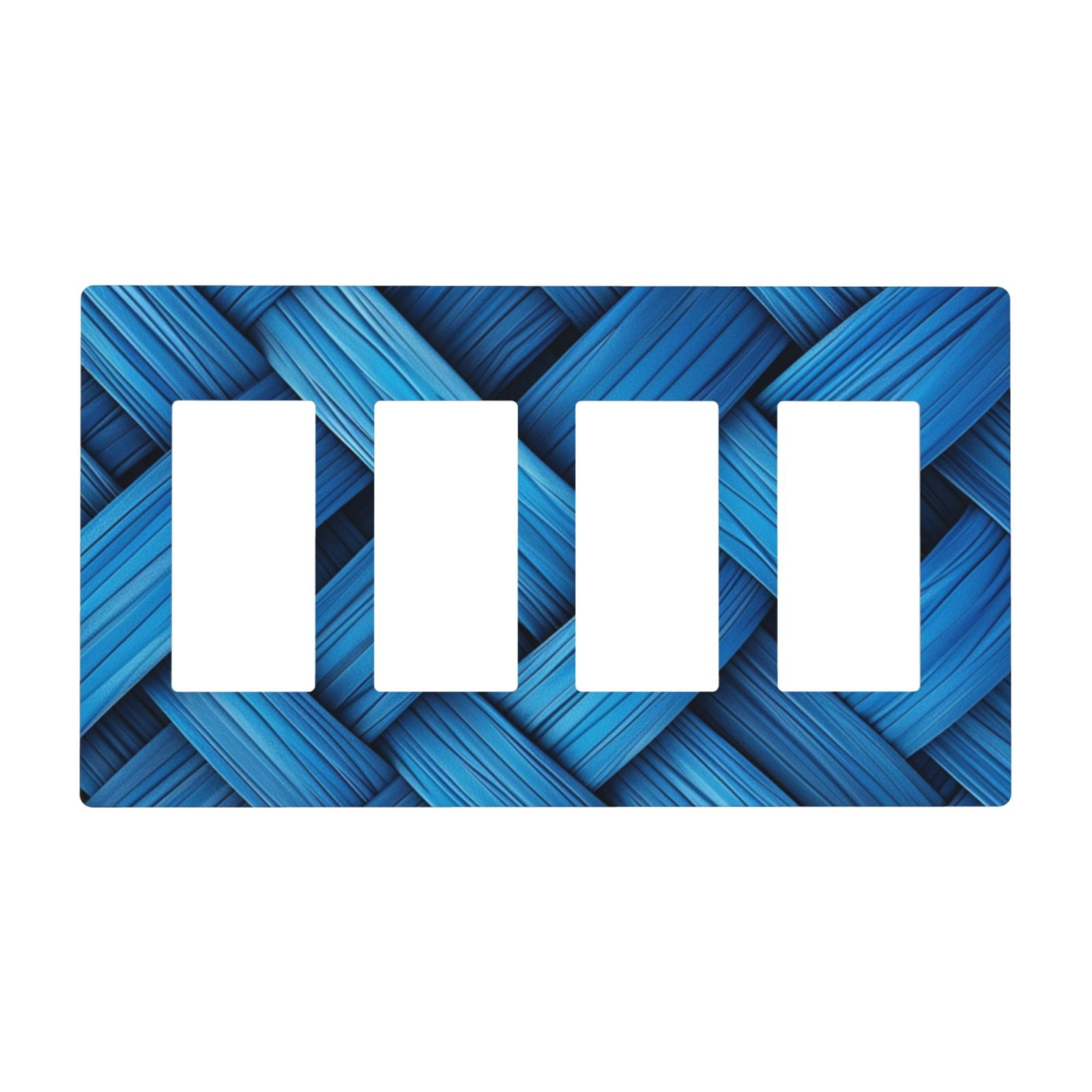 Blue Fabric Mix Light Switch Cover Decorative Switch Plates and Outlet ...