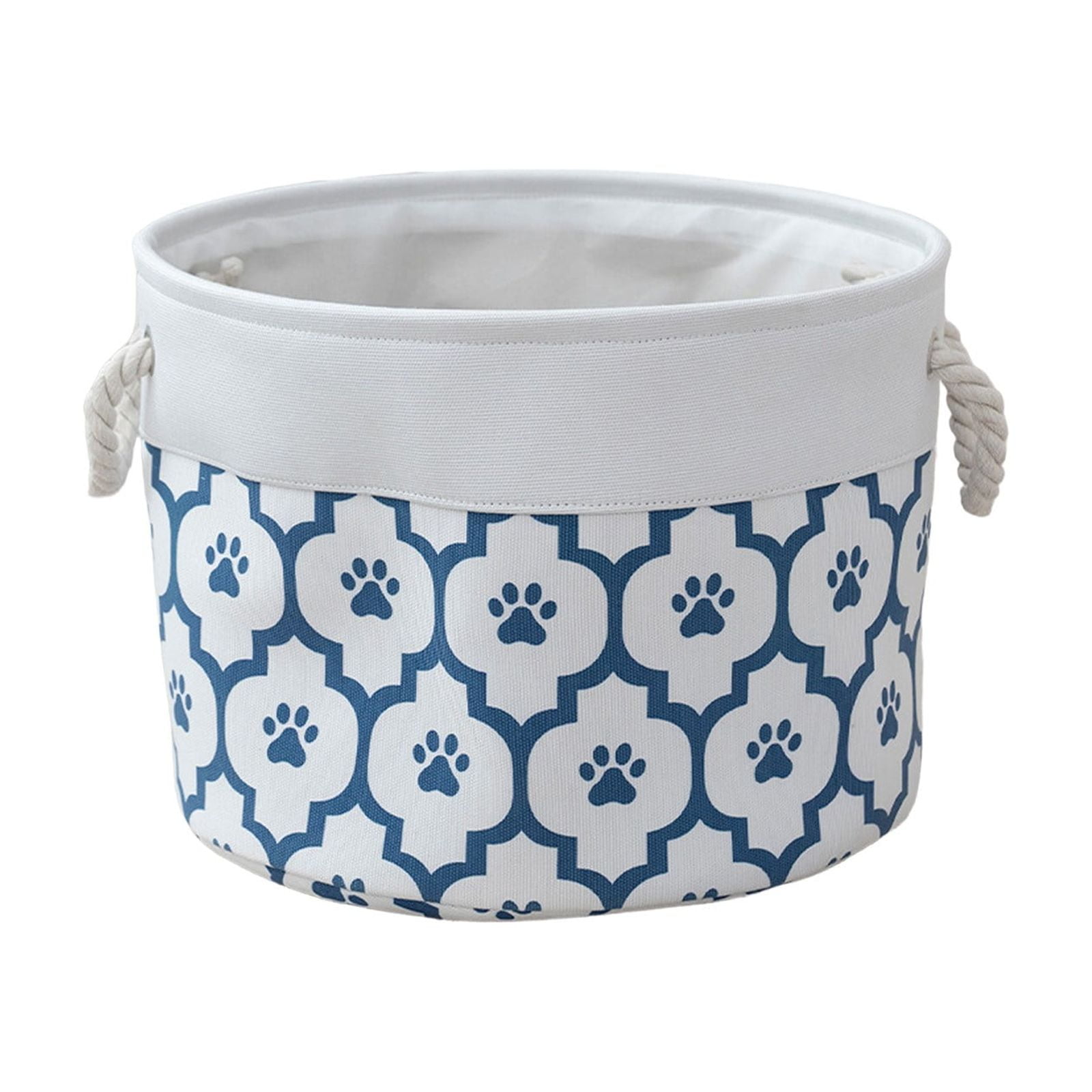 Blue Fabric Storage Basket Foldable Collapsible Hamper For Home ...