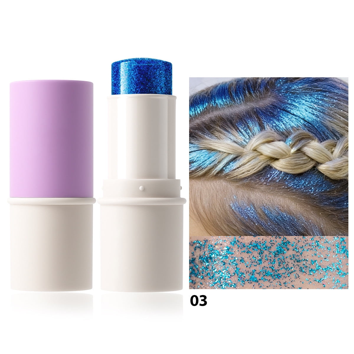 Blue Face and Body Glitter Stick, Sparkly Face Glitter Makeup ...
