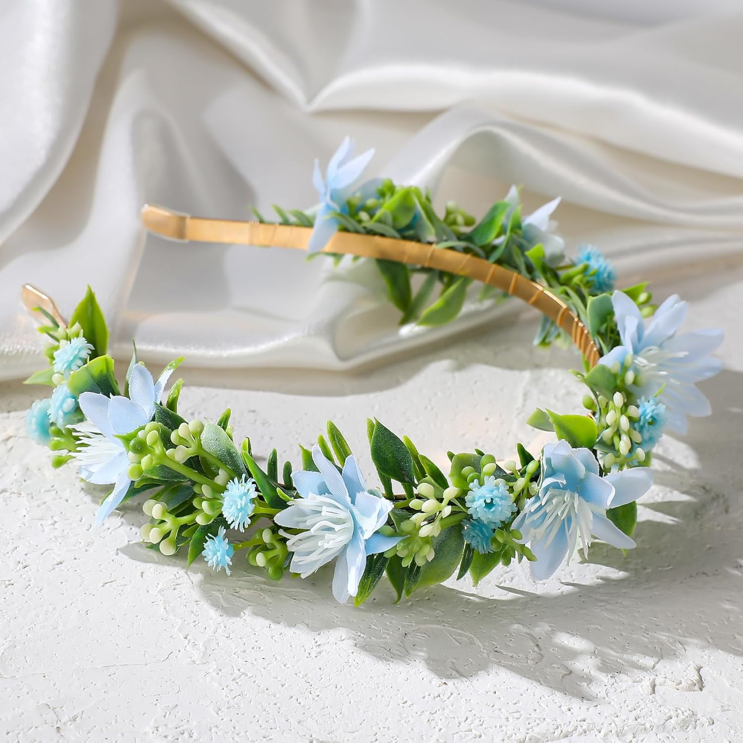Blue Fairy Flower Crown, Artificial Forest Orchid Floral Headpiece ...