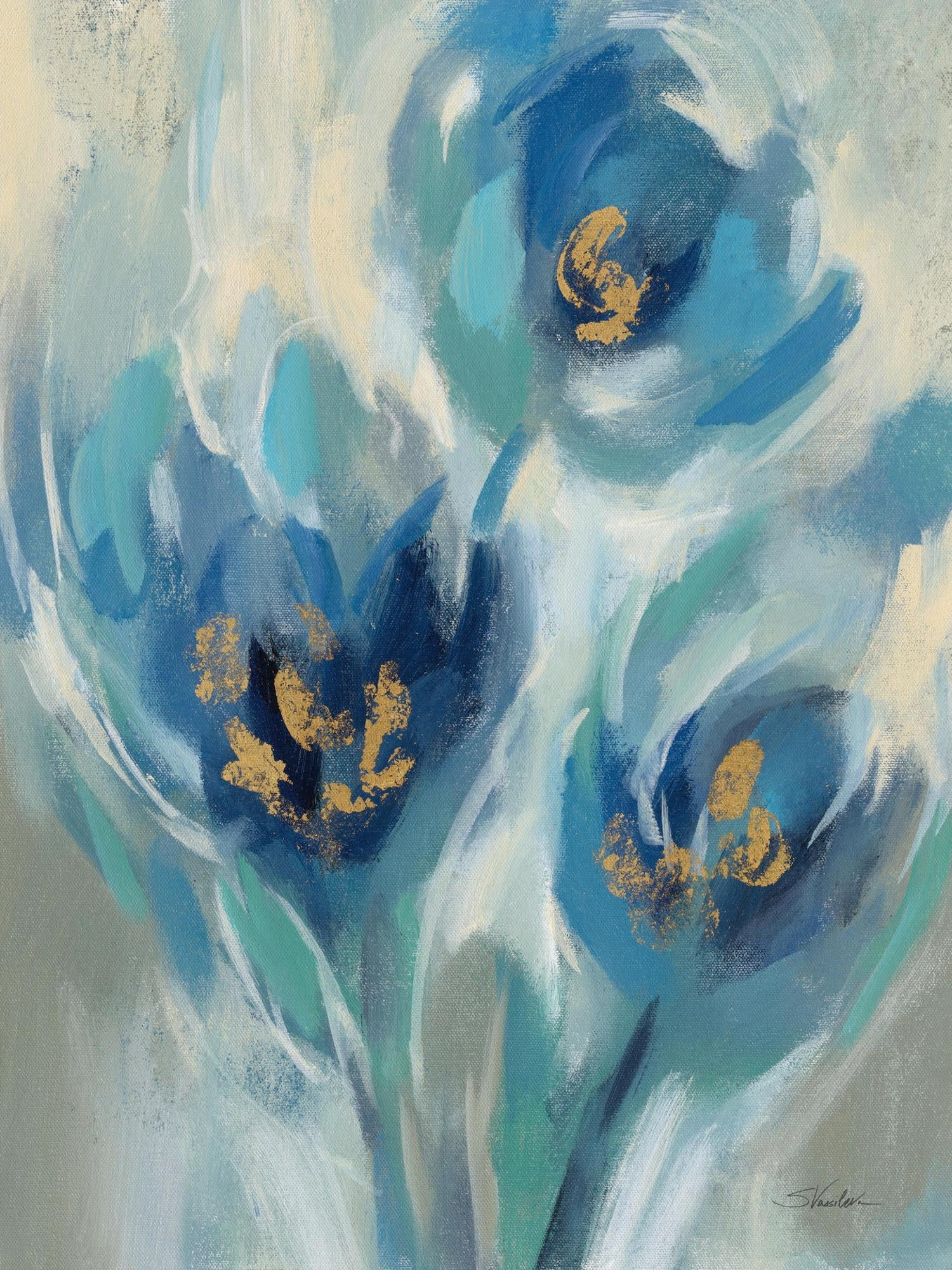 Art.com Blue Fairy Tale Floral I Art Print by Silvia Vassileva, 24" x ...