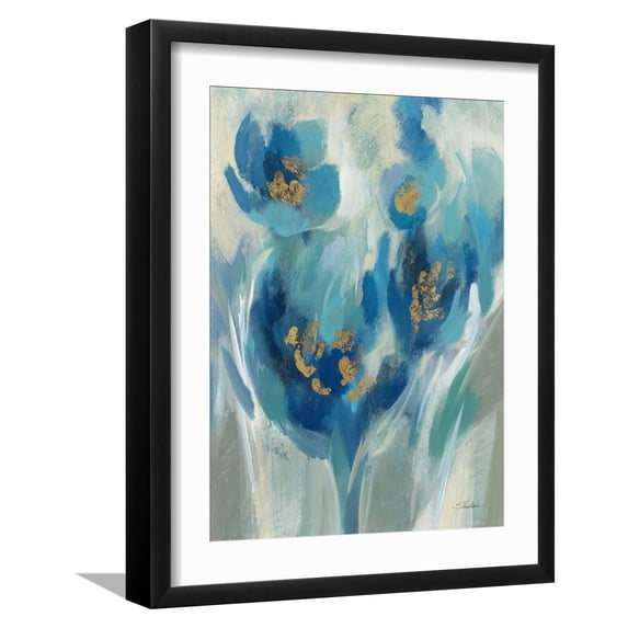 Art.com Blue Fairy Tale Floral II Art Print by Silvia Vassileva, Black ...