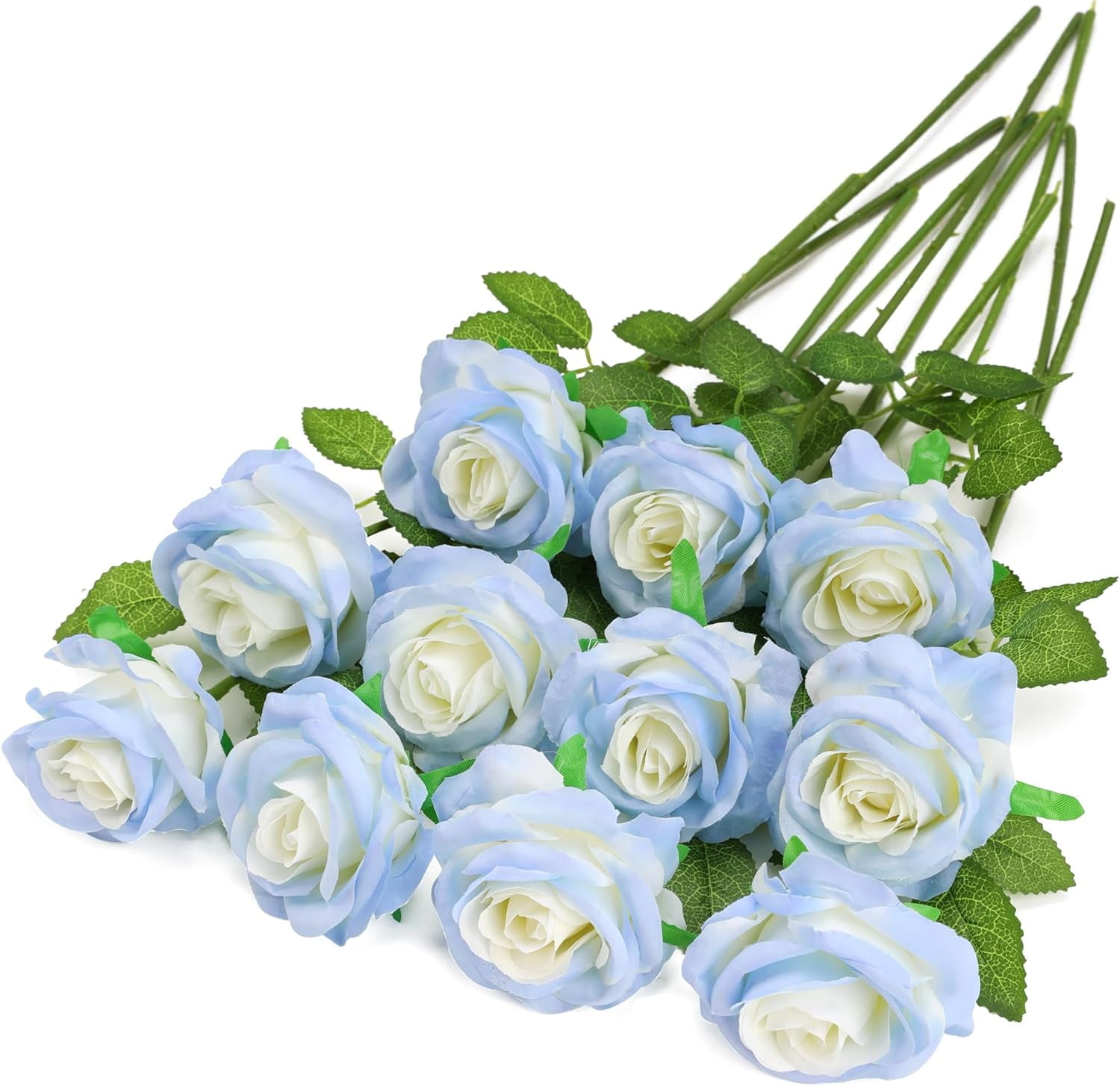 Blue Fake Roses Artificial Flowers - Fake Artificial Roses Silk Flowers ...
