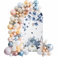 Blue Fall Pumpkins Arch Backdrop Cover 5x2.1 Ft, Spandex Wedding Arch ...