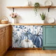 Blue Fall Pumpkins Cabinet Curtain 28"Wx35"L,Dustproof Under Sink Skirt ...