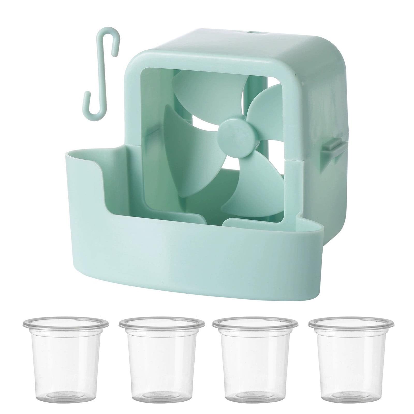 Blue Fan Cool Attachments with 4 Ice Cups, Mist Adapter and Hangable ...
