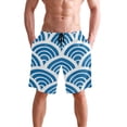 Blue Fans Pattern Men's Swim Trunks Beach Shorts Bathing Bottoms XL ...