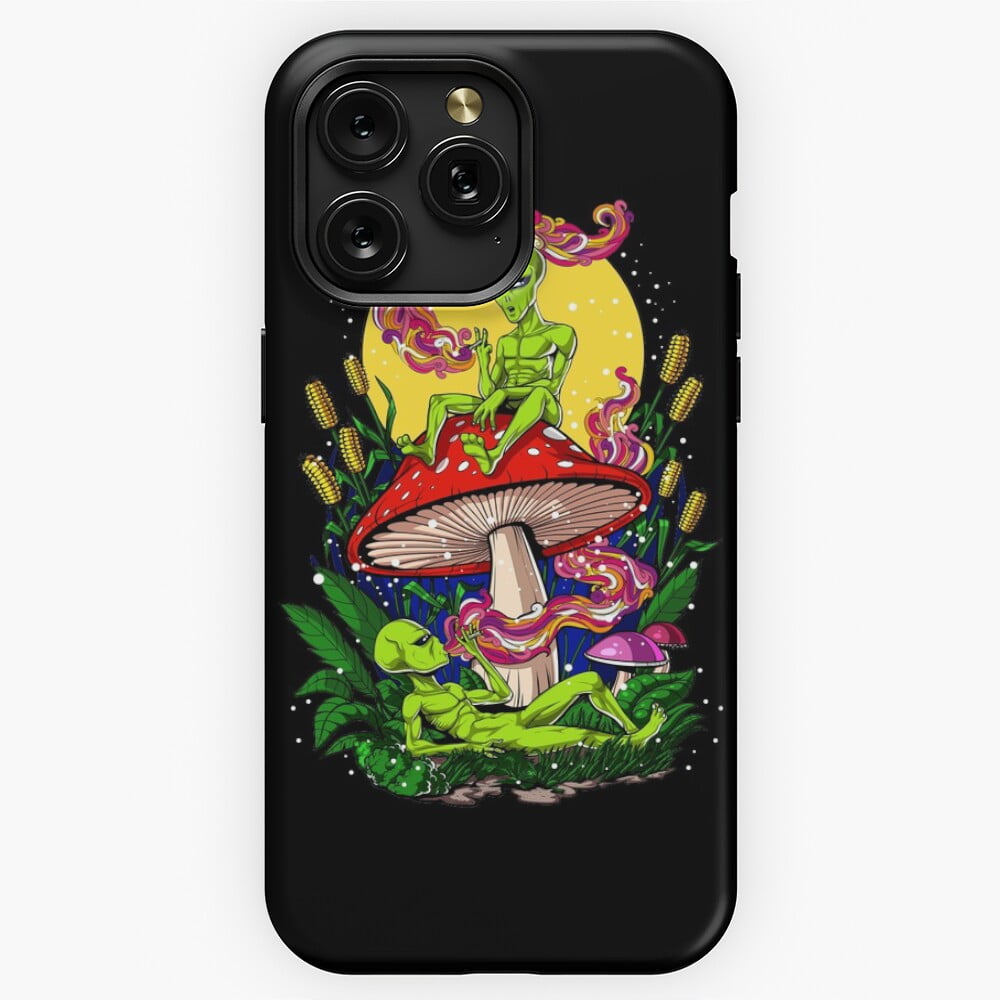 Blue Fantasy Forest Fungi Neon Glow Art iPhone Case 17 to 11 Pro Max ...