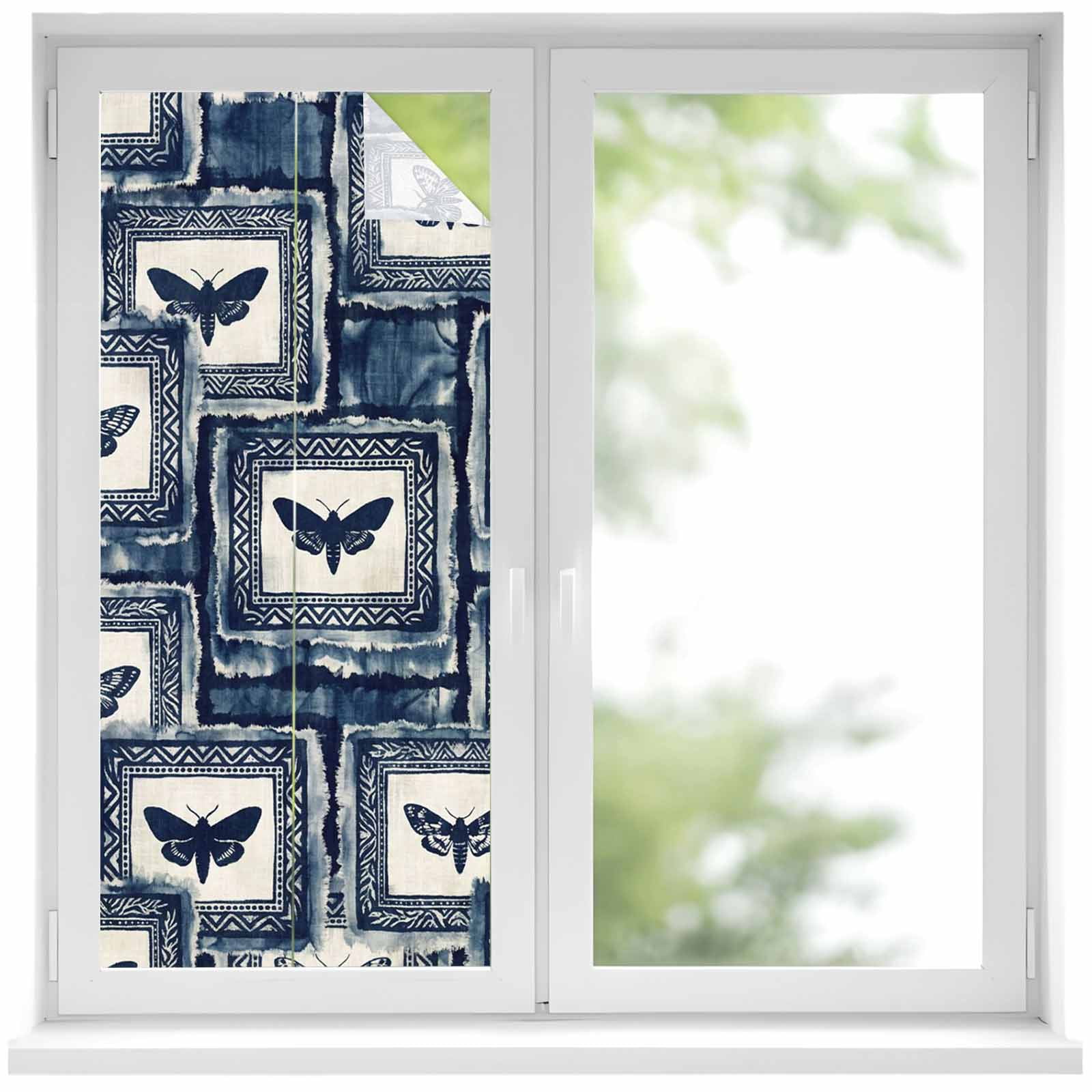 Blue Farm Animal Window Privacy Film, Vintage Butterfly Tie-dye ...