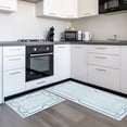 Blue Farmhouse 2 Pieces Non-Slip Kitchen Mat Set, Linen Texture ...
