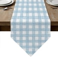Blue Farmhouse Check Table Runner Linen Burlap Table Runner 36 Inches ...