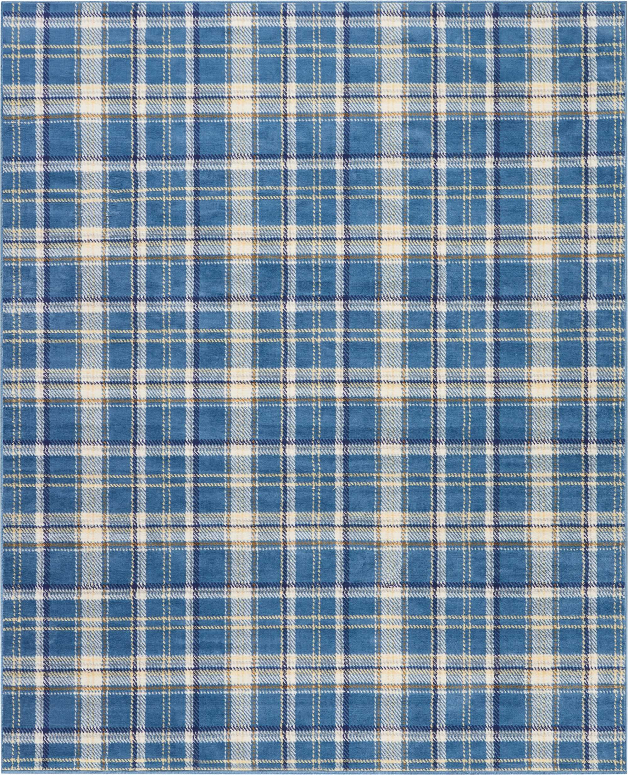 Blue Farmhouse Plaid Area Rug by Pinewood Grove - Walmart.com