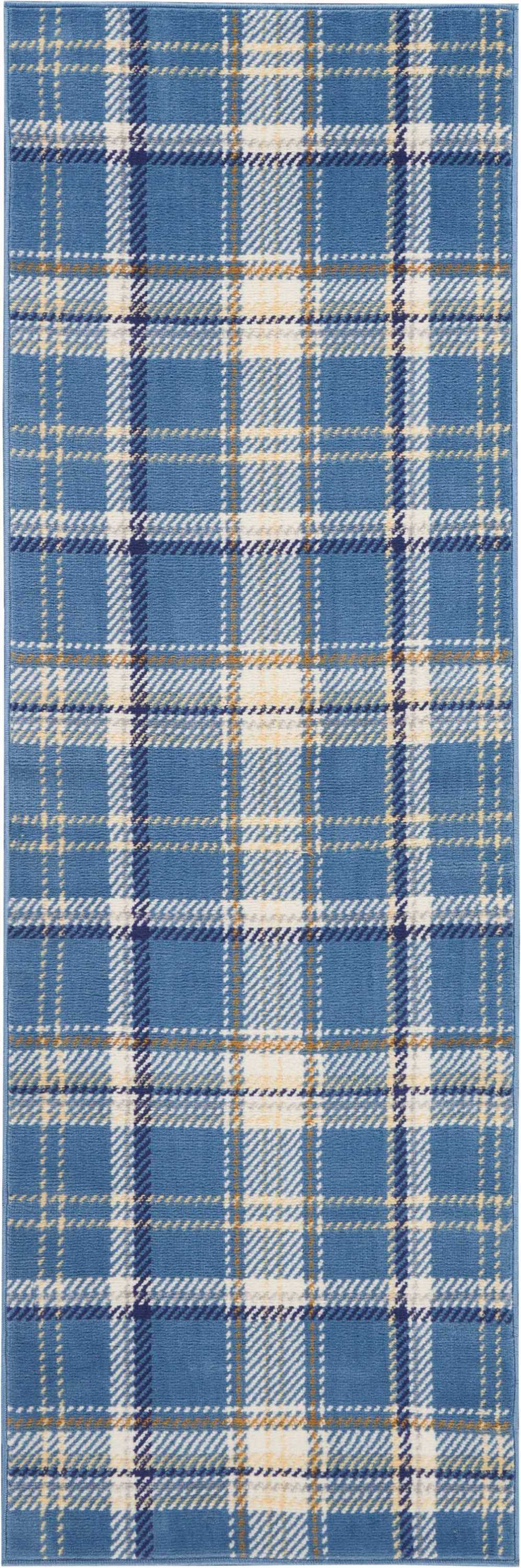Blue Farmhouse Plaid Area Rug by Pinewood Grove - Walmart.com