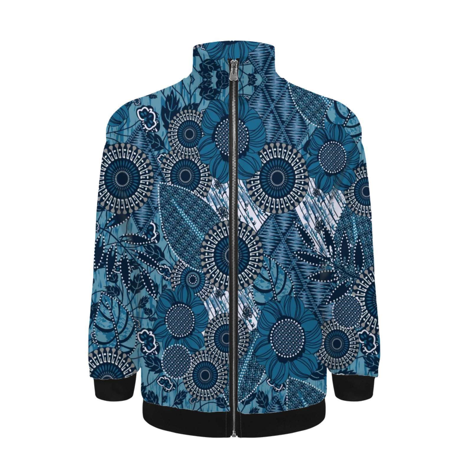 Blue Fashion Pattern Jacket Men's Street Cool Long Sleeves Coat ...