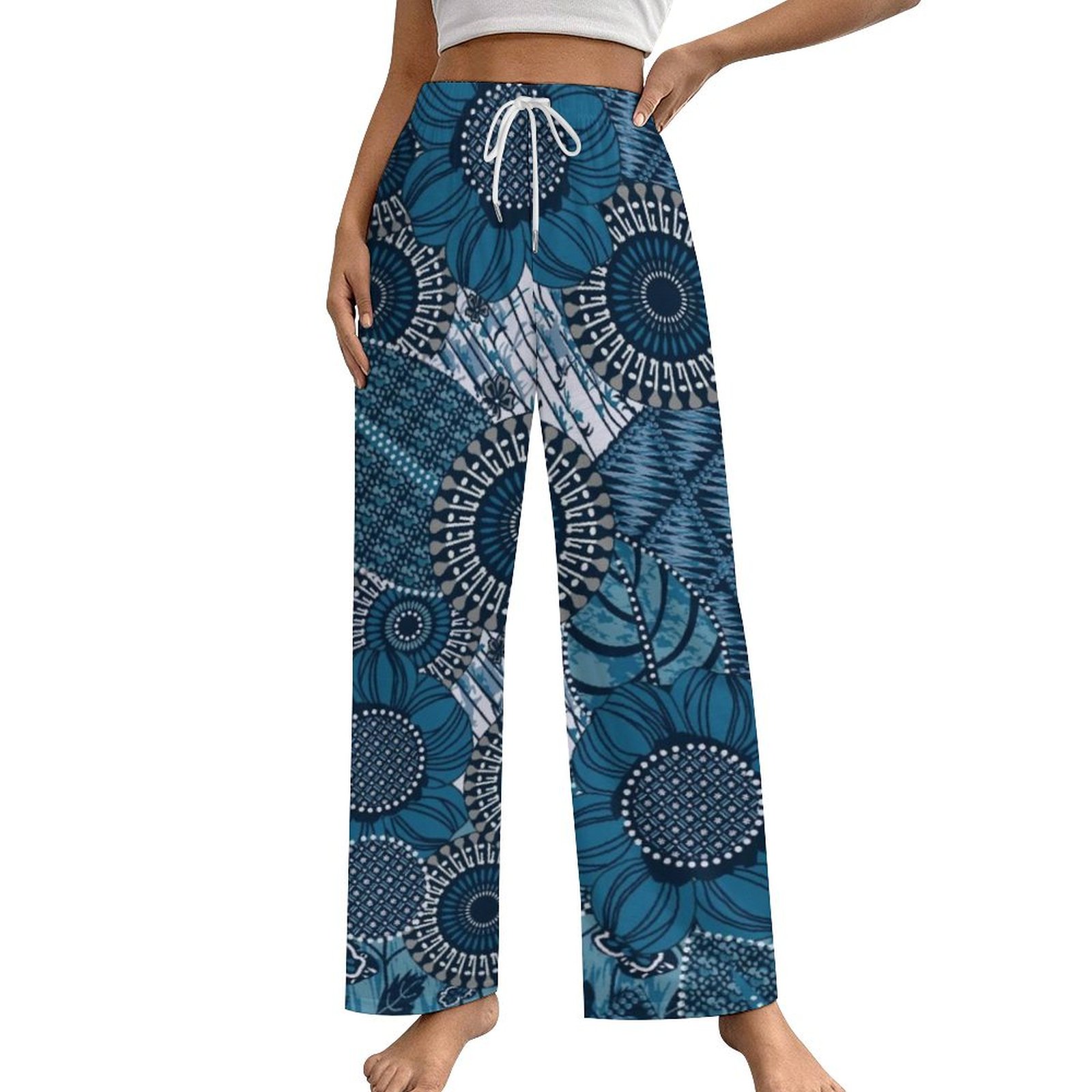 Blue Fashion Pattern Women's Pajamas Pajama Pants Women's Sleepwear ...