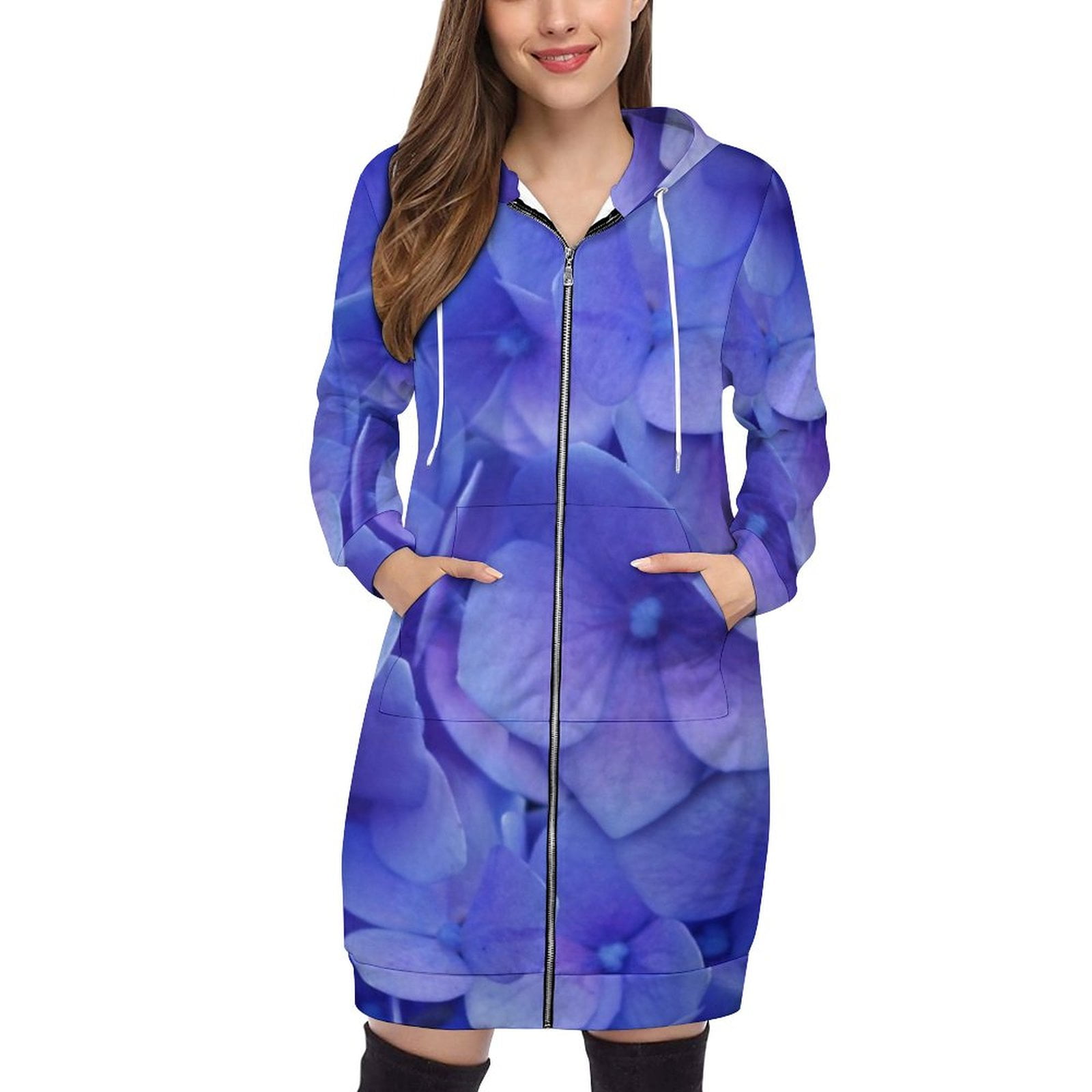 Blue Fashion Women's Hoodies New Casual Hooded Sweatshirt Hoodies ...
