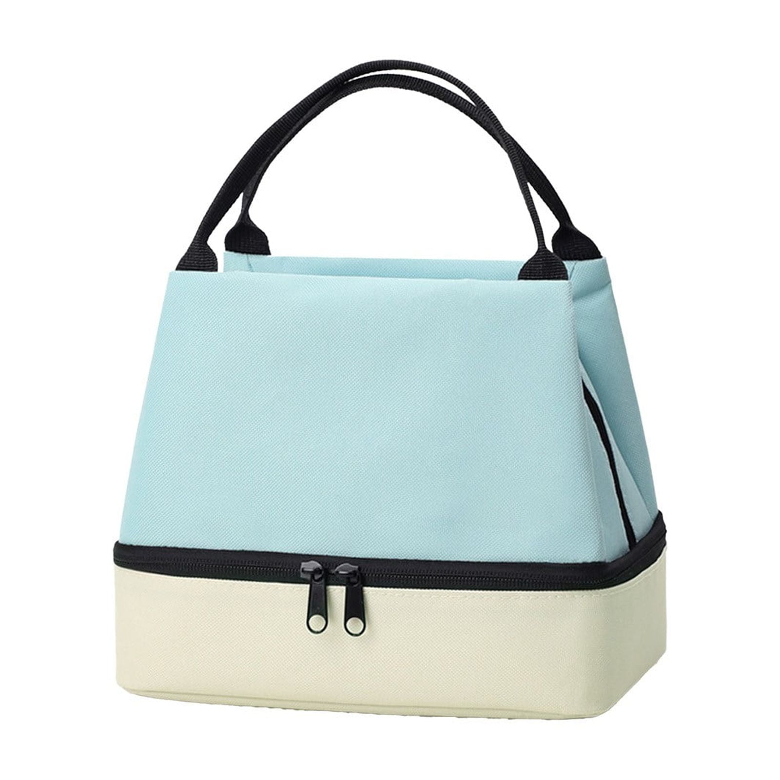 Blue Fashionable Double Layer Lunch Bag For Hot And Cold Meals ...