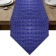Blue Faux Leather Printed Table Runner Linen Burlap Table Runner 72 ...