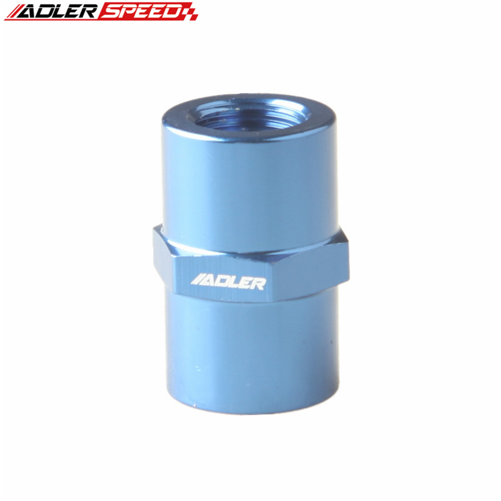 Blue-Female to Female Straight Aluminum Fuel Oil Fitting Adapter, 1/2 ...