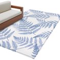 Blue Ferns Area Rug 4x6 Washable Rug Non Slip Spring Summer Botanical ...