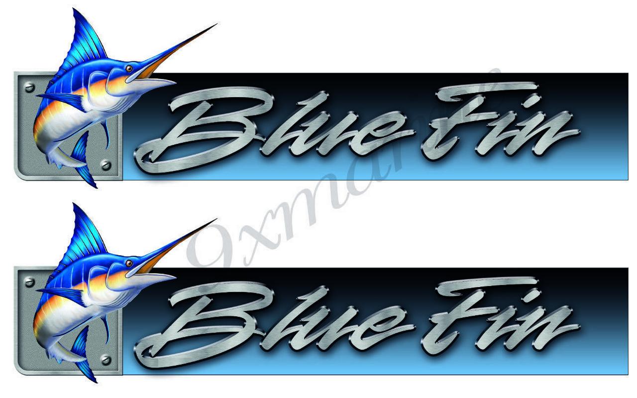 Blue Fin Custom Stickers. Remastered for boat restoration project ...