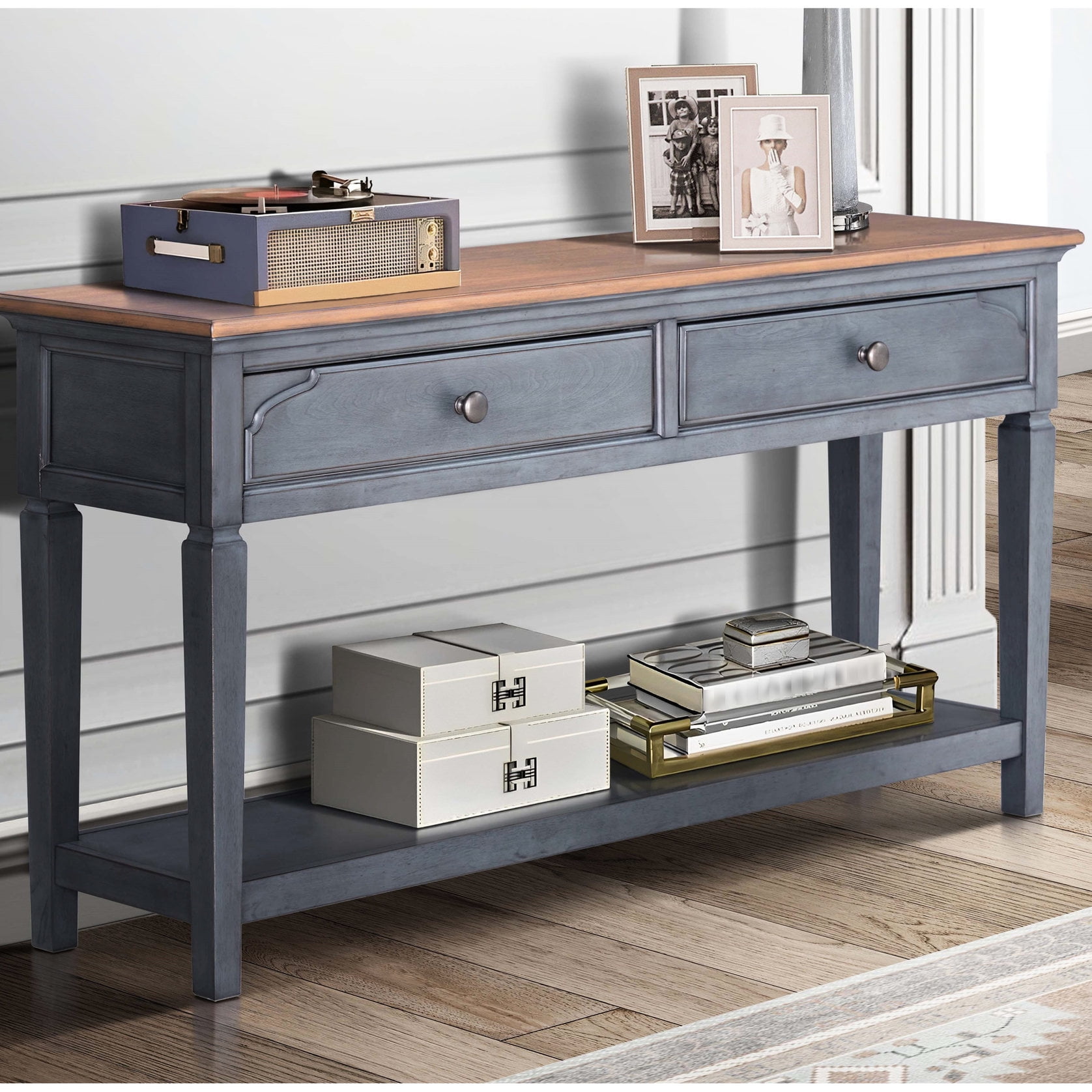 Blue Finish, Antique Pewter Hardware | Perfect Spot for Home Decor in ...