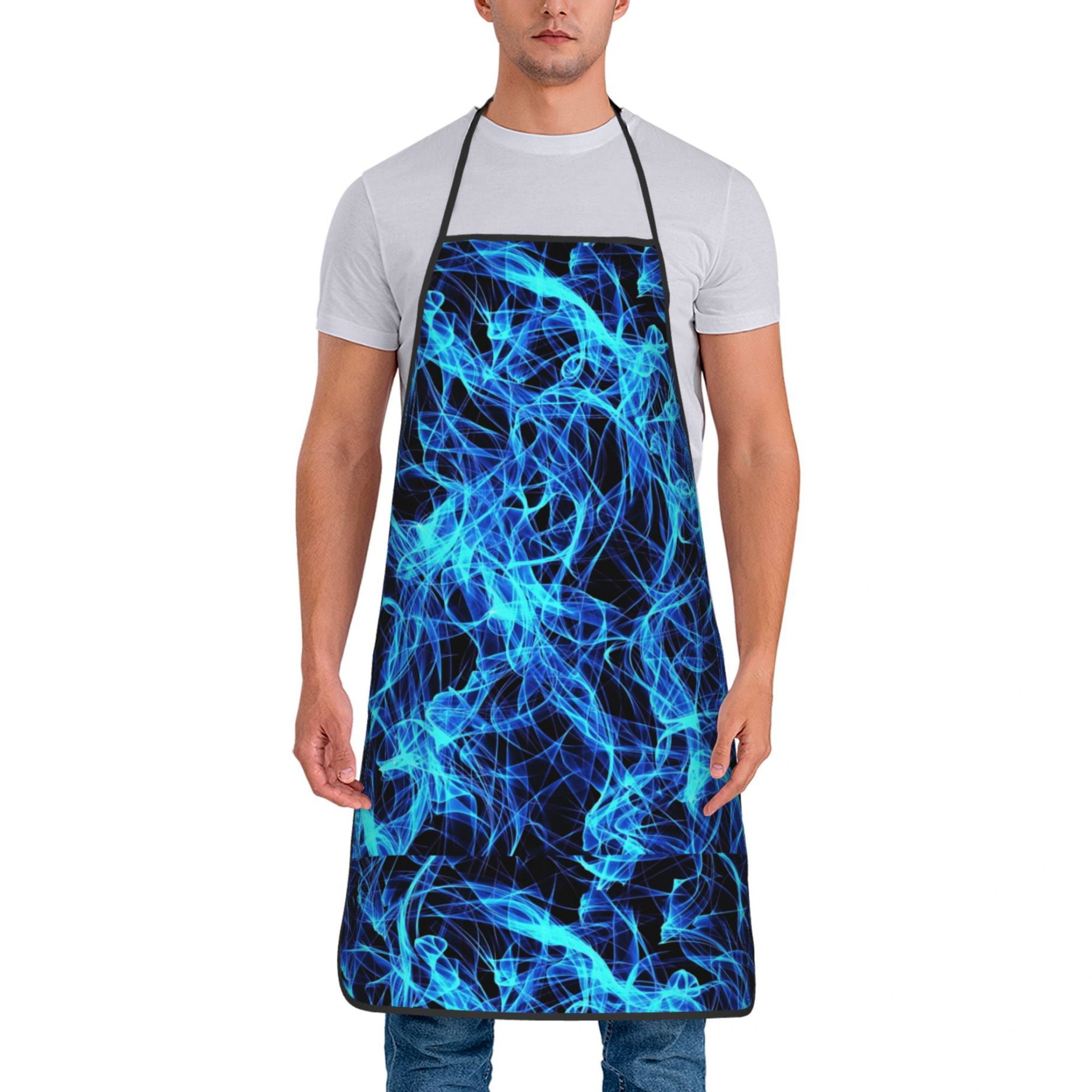 Blue Fire 3 Aprons for Women Men Waterproof Apron Kitchen Chef Cooking ...