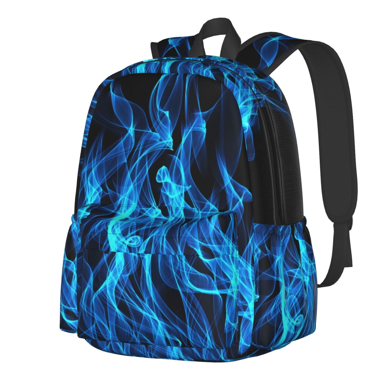 Blue Fire Backpack for Men Women Laptop Backpack Hiking Backpack Travel ...