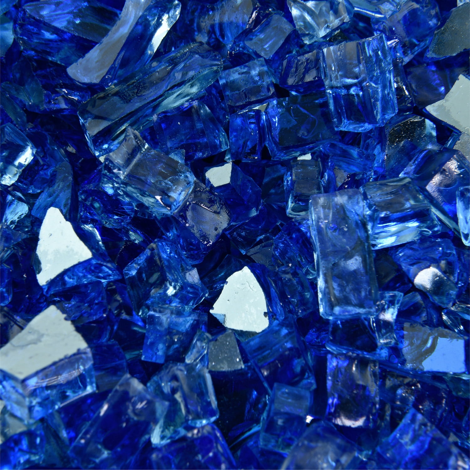 Blue Fire Glass | Deep Sea Blue, Original Fire Glass, 1/4", Reflective ...