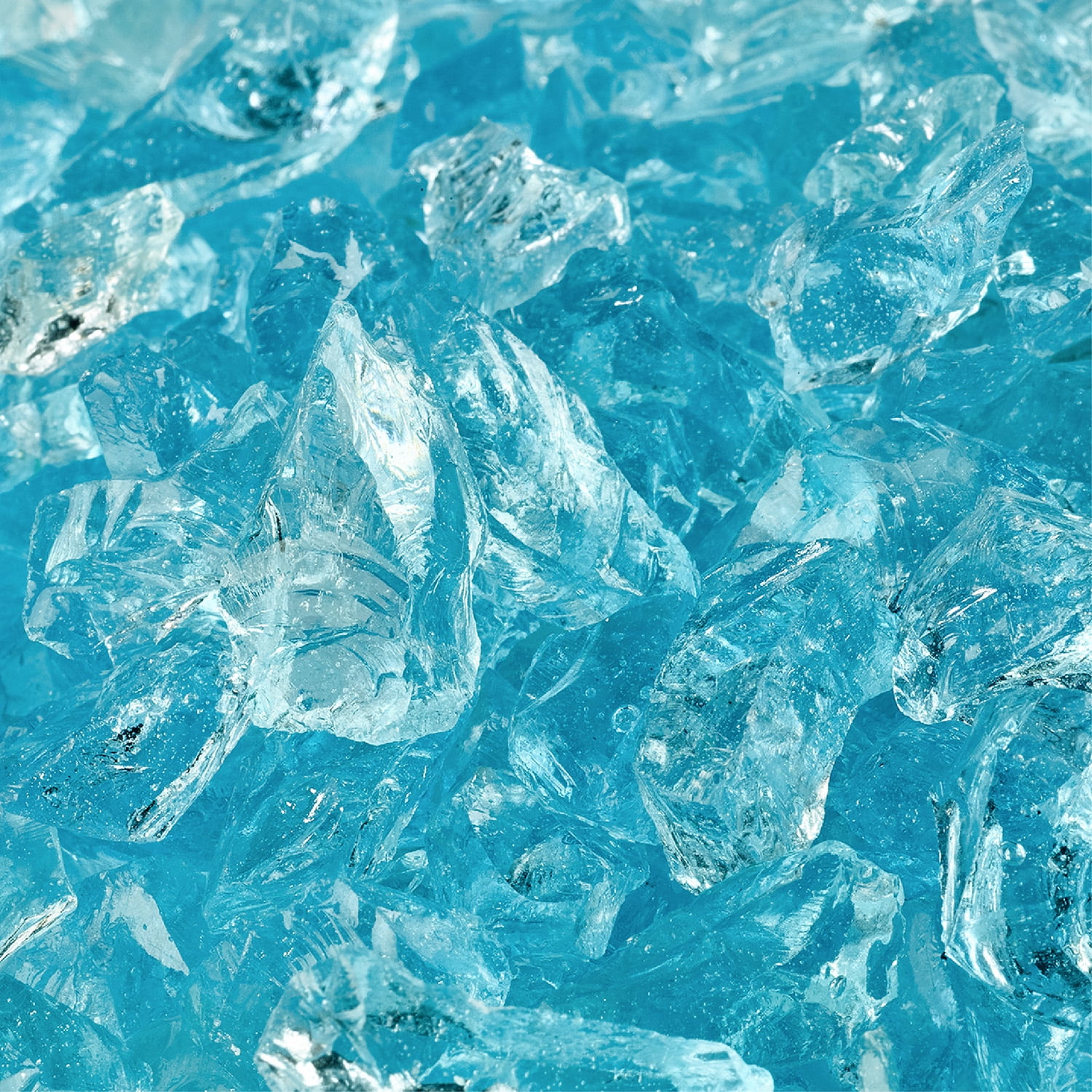Blue Fire Glass | Teal Lagoon, Crushed Fire Glass, 3/8"-1/2" | 10 lbs ...