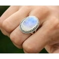 Blue Fire Moonstone Ring, 925 Sterling Silver Ring, Oval Shape Gemstone ...