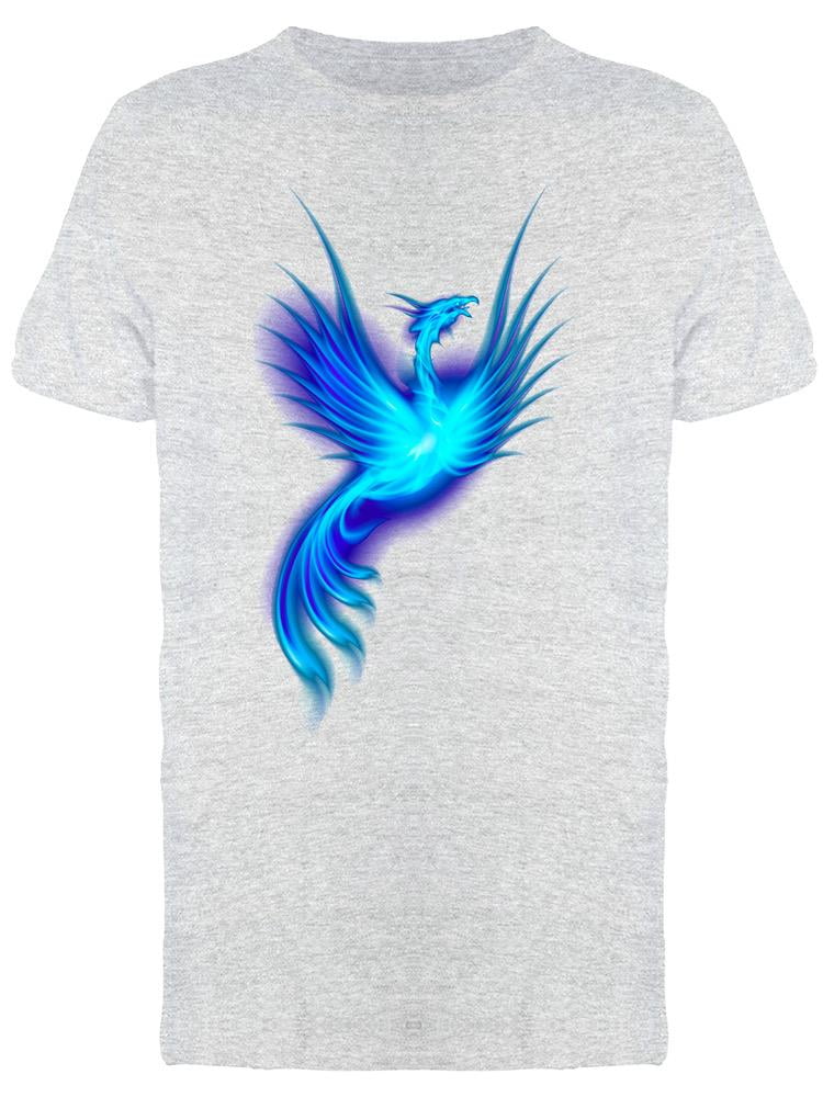 Blue Fire Phoenix Graphic Tee Men's -Image by Shutterstock - Walmart.com